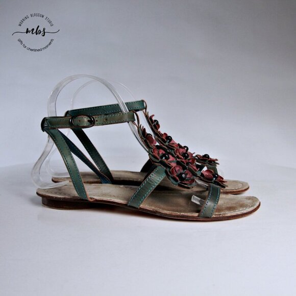 Anthropologie | Shoes | Miss Albright At Anthropologie Gladiator Floral ...